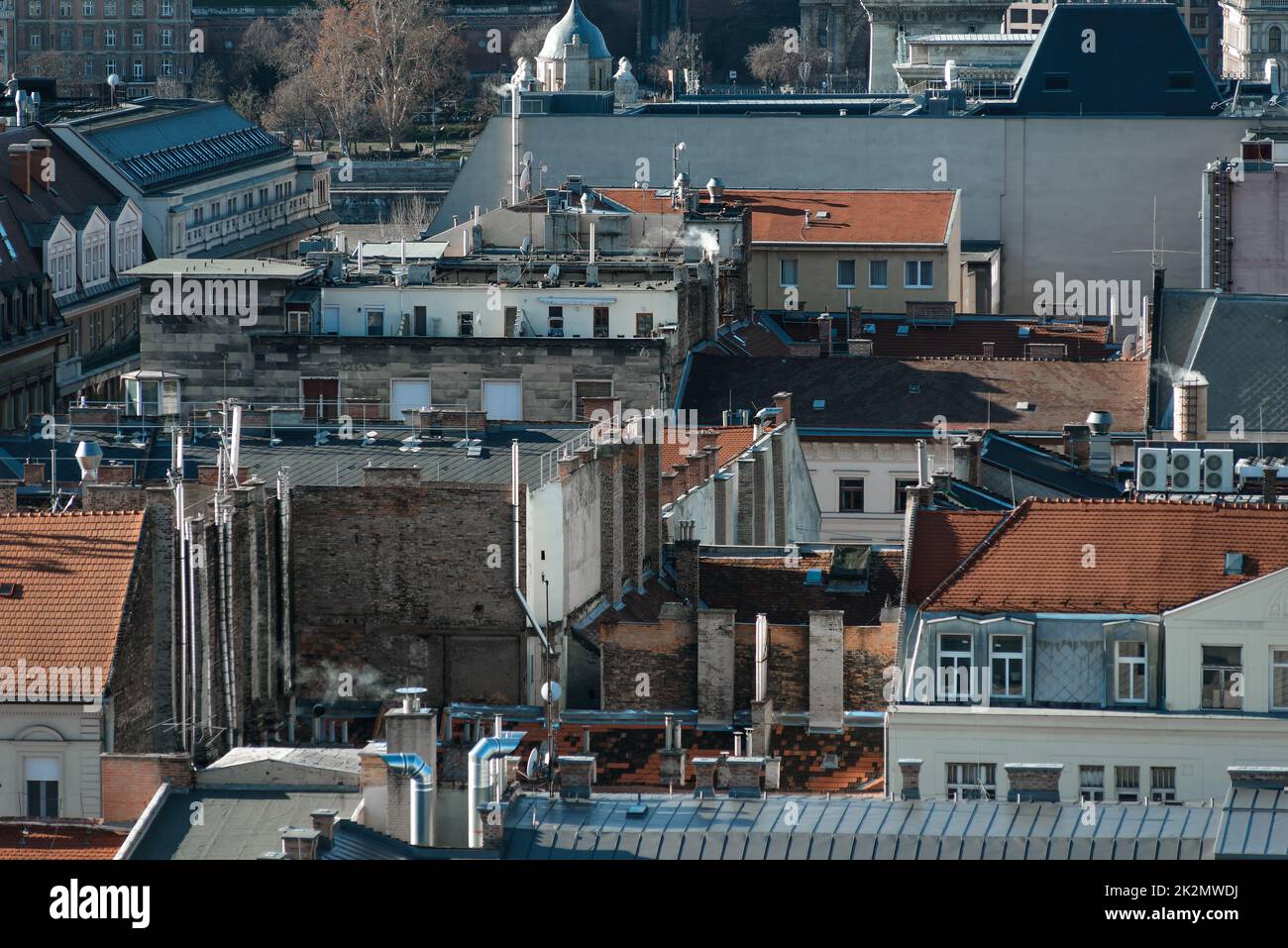 Elevated view of old urban district of Budapest Stock Photo - Alamy