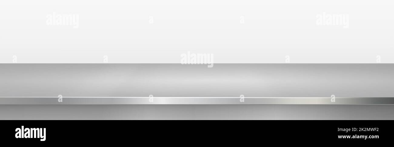 Metal kitchen countertop, iron texture, large table on a white ...