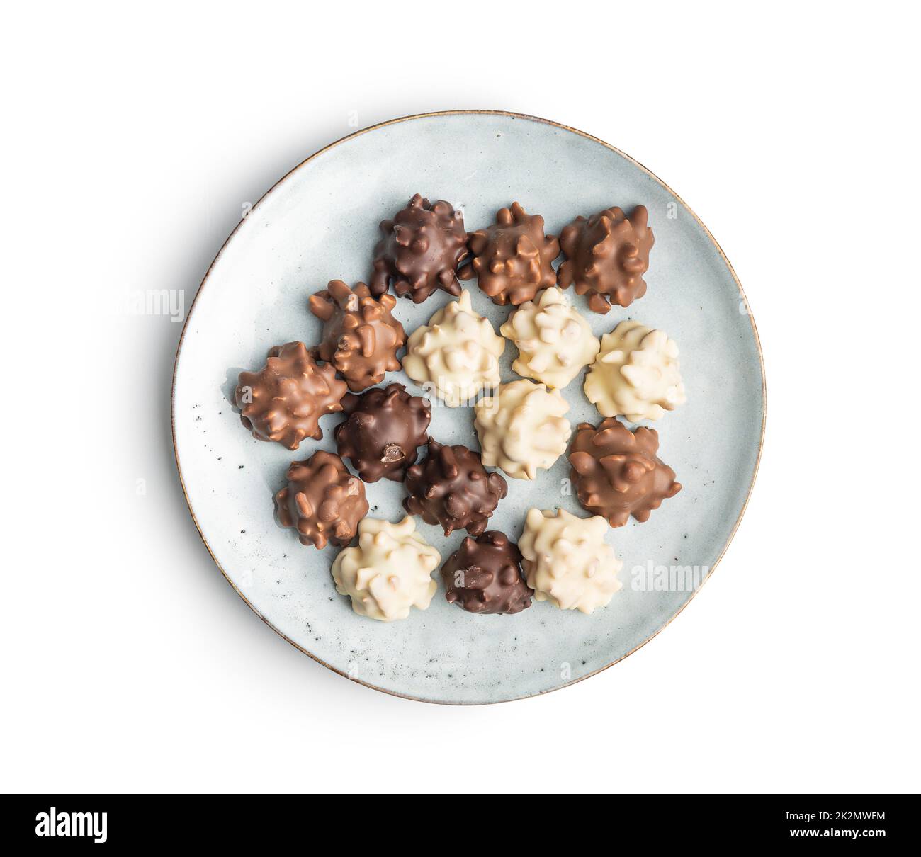 Chocolate truffles. Sweer pralines isolated on white background Stock ...
