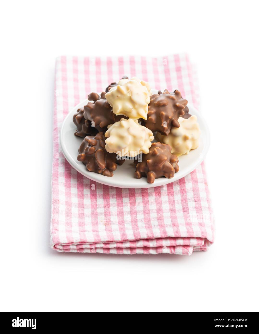 Chocolate truffles. Sweer pralines isolated on white background Stock ...