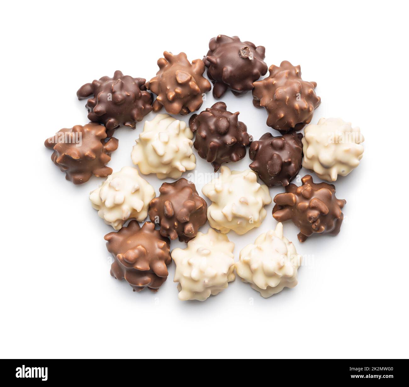 Chocolate truffles. Sweer pralines isolated on white background Stock ...