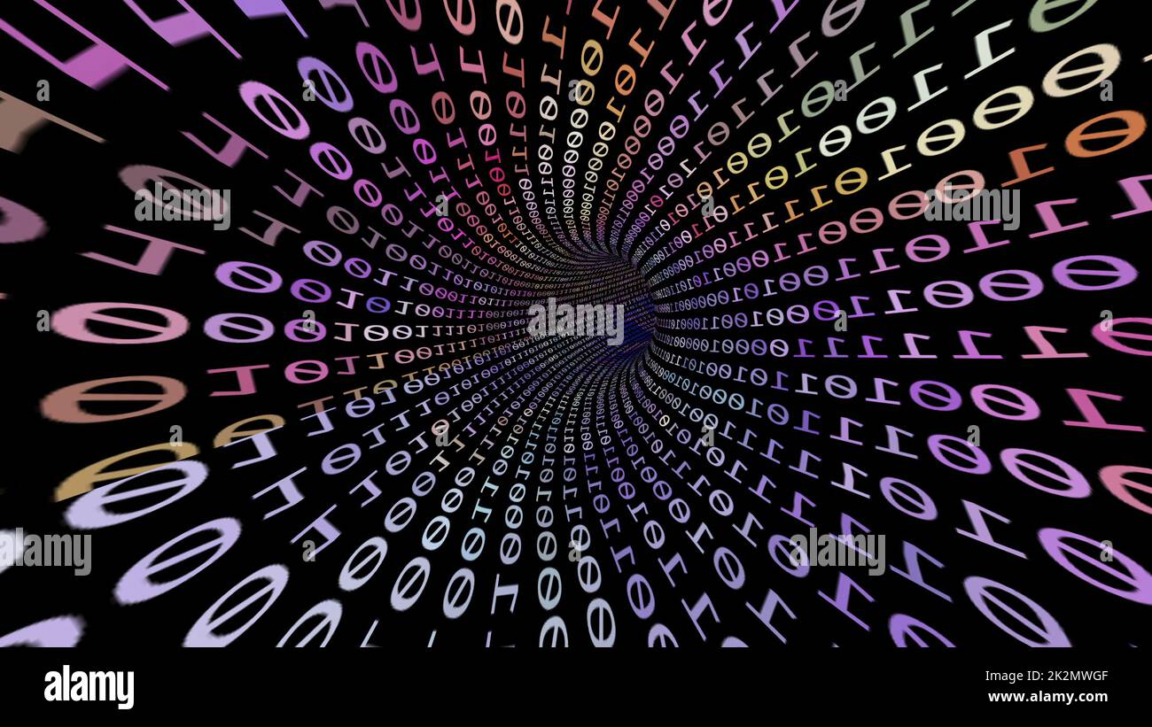 Driving Through Binary Data Tunnel 3d illustration Stock Photo - Alamy