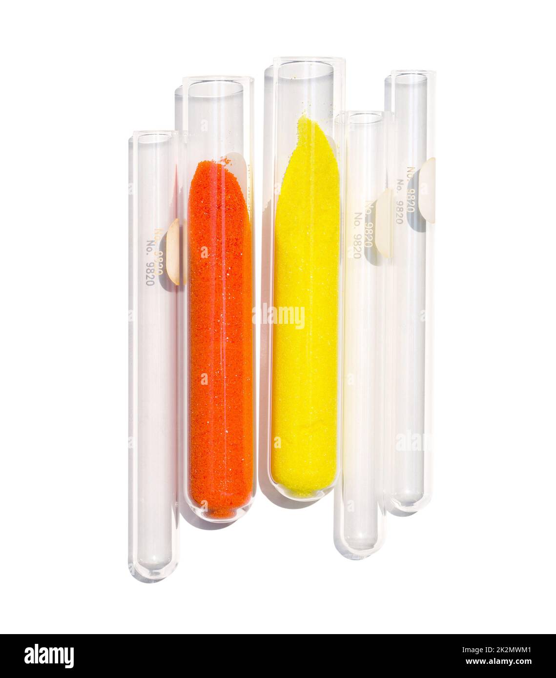 Closeup chemical ingredient on white laboratory table. Potassium ...