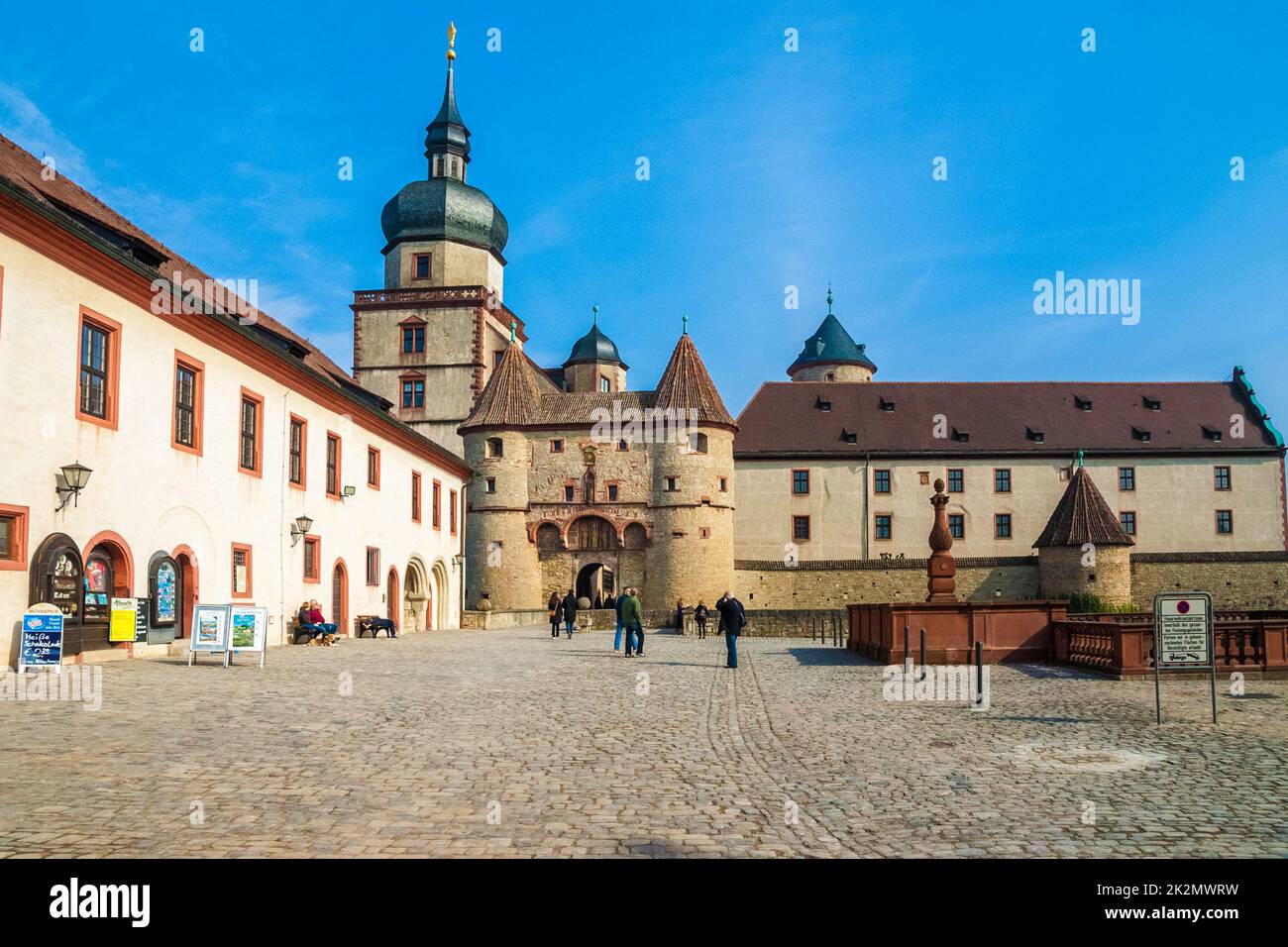 Nice panoramic view of the courtyard Echterhof in the famous Marienberg ...