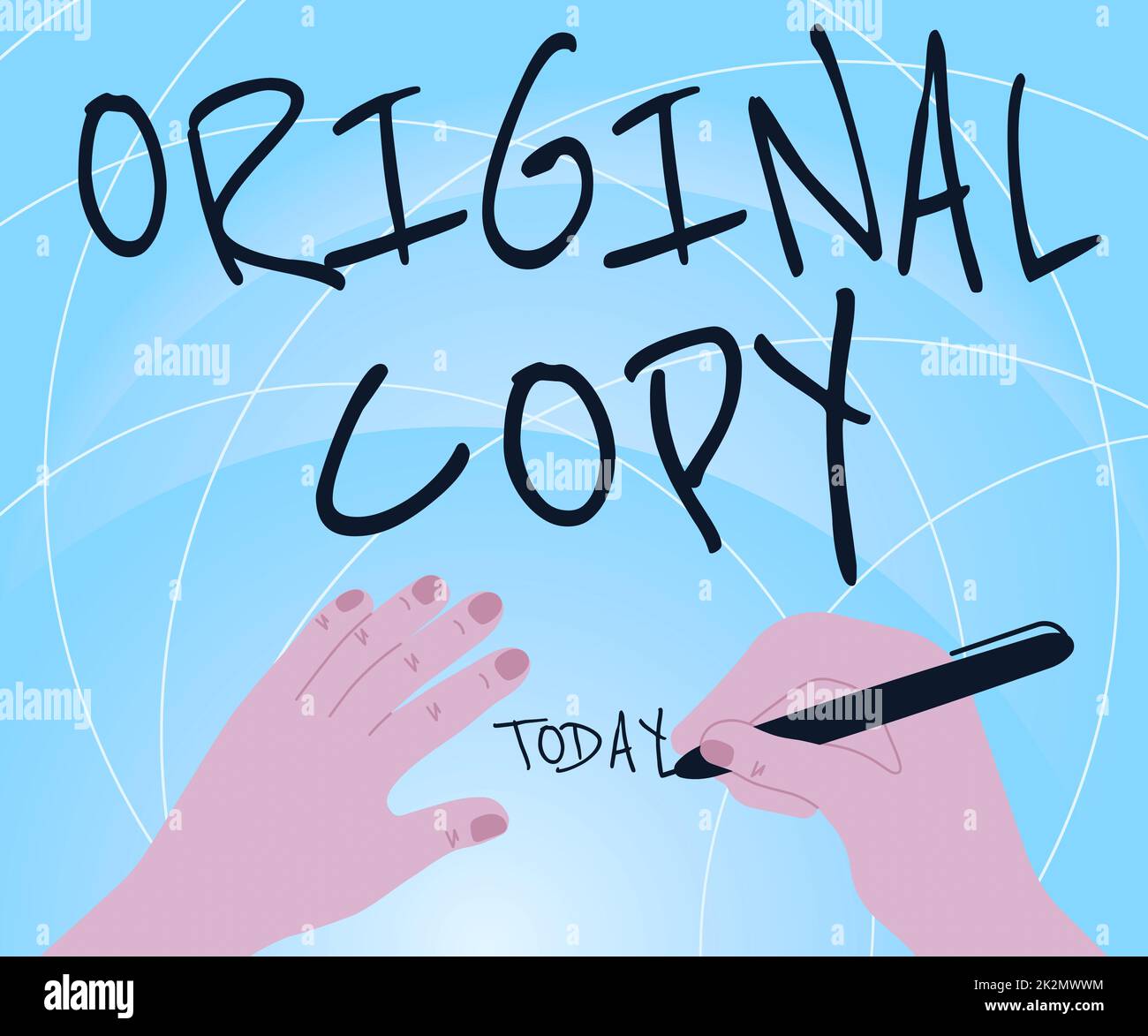 Sign displaying Original Copy. Business showcase Main Script Unprinted ...