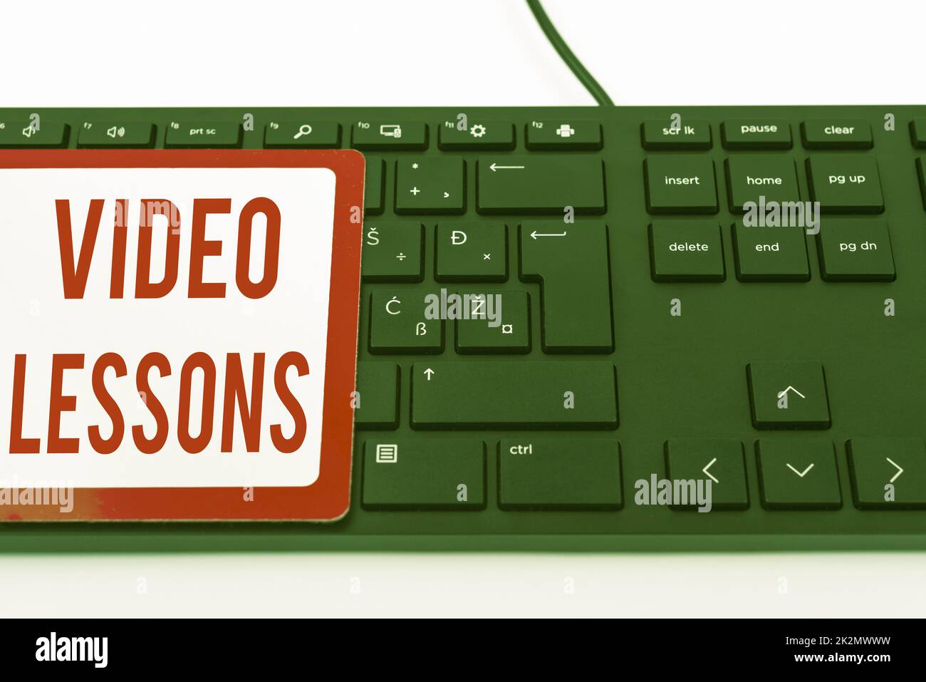 Conceptual caption Video Lessons. Internet Concept Online Education material for a topic Viewing ...