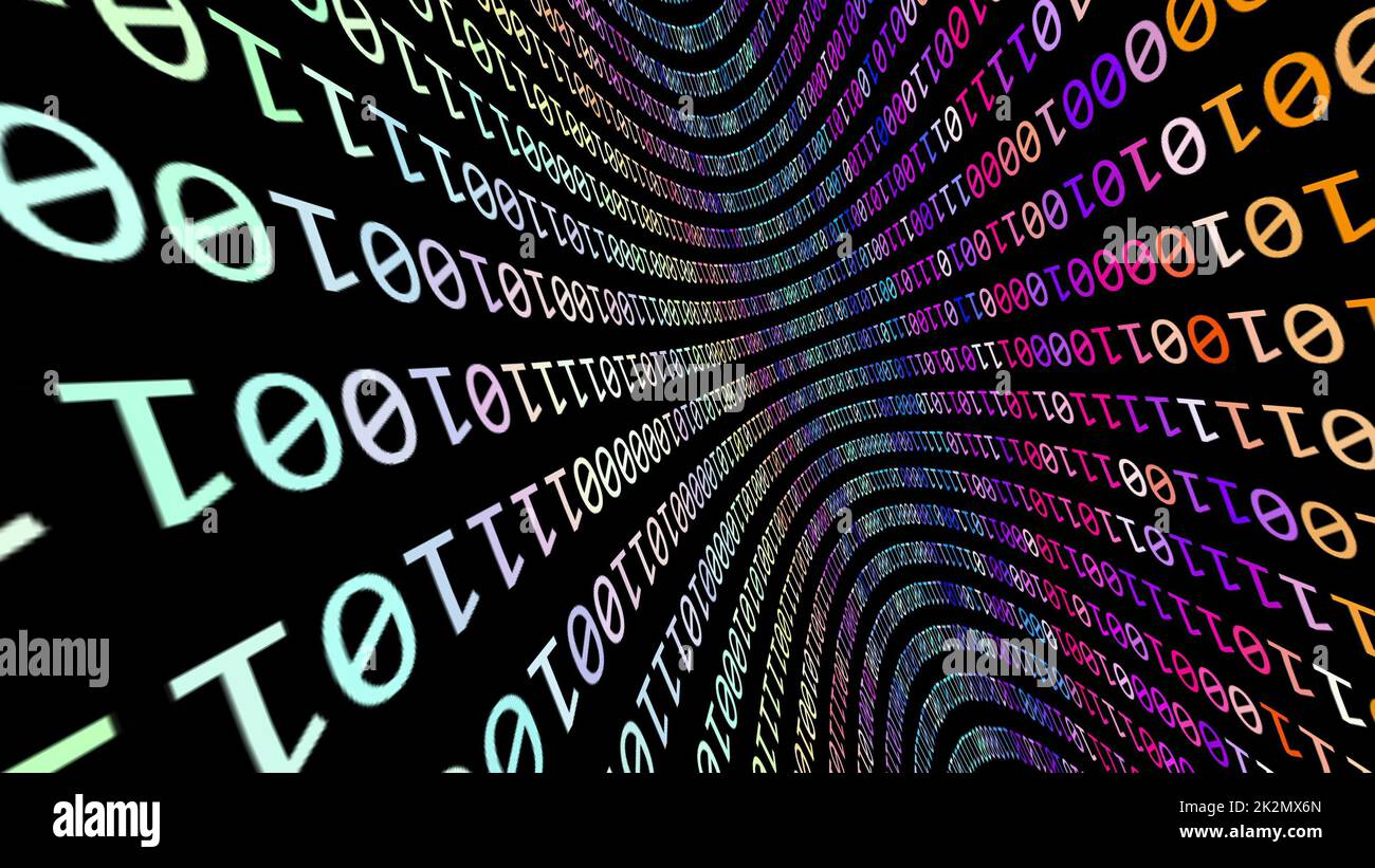 Wall of colorful binary data Stock Photo - Alamy