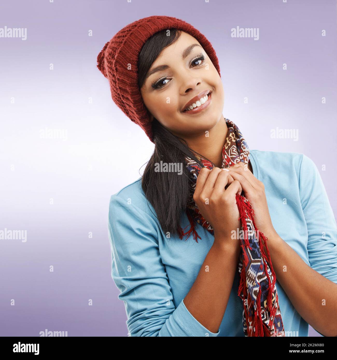 Im staying warm this winter. Cropped portrait of a young woman posing ...