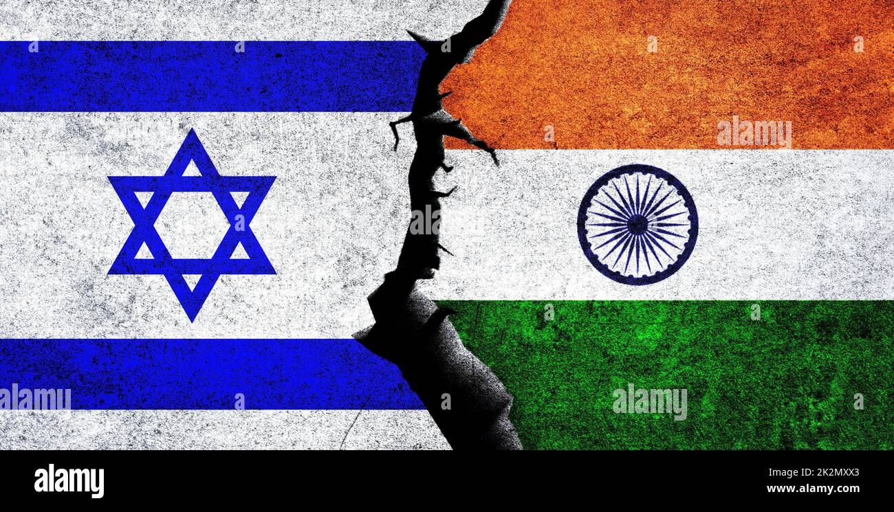 Israel and India flags together. India and Israel relation, conflict ...