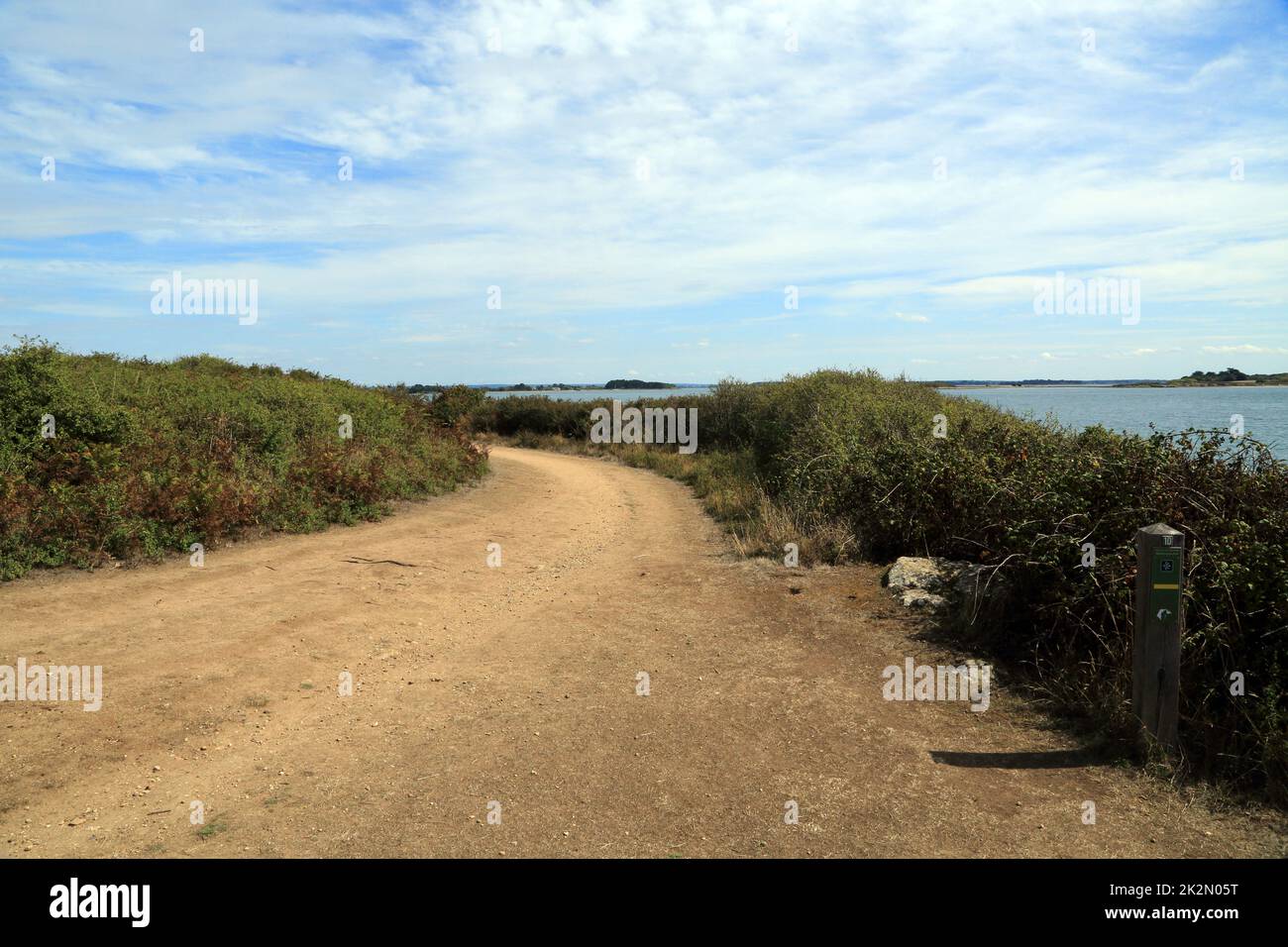 Coastal footpath / track on Pointe Liouse, Ile d'Arz, Golfe du Morbihan ...