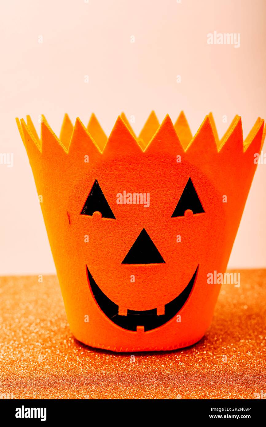 Orange Paper Pumpkin with Eyes and Mouth Horror Halloween Stock Photo ...