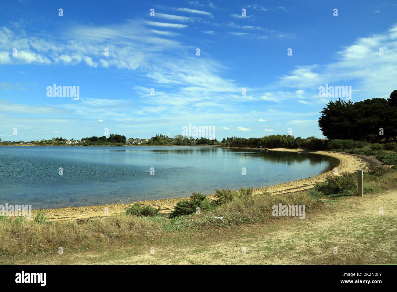 Bay between Pointe de Brouel and Penher on Ile d'Arz, Golfe du Morbihan ...