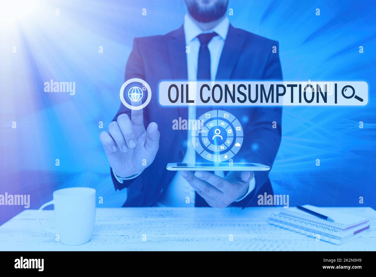 Writing displaying text Oil Consumption. Concept meaning This entry is ...