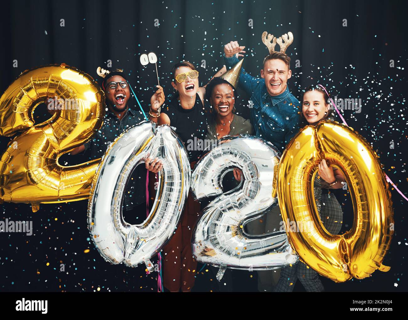 Going into the new year with the best of friends. Cropped portrait of a ...