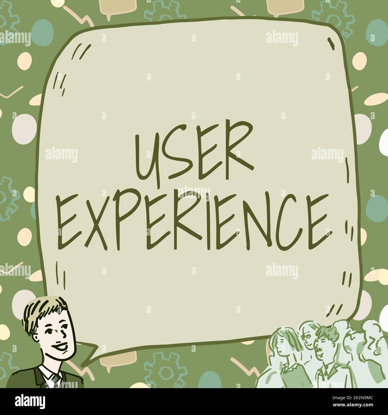 Text caption presenting User Experience. Business concept using website especially in terms how ...