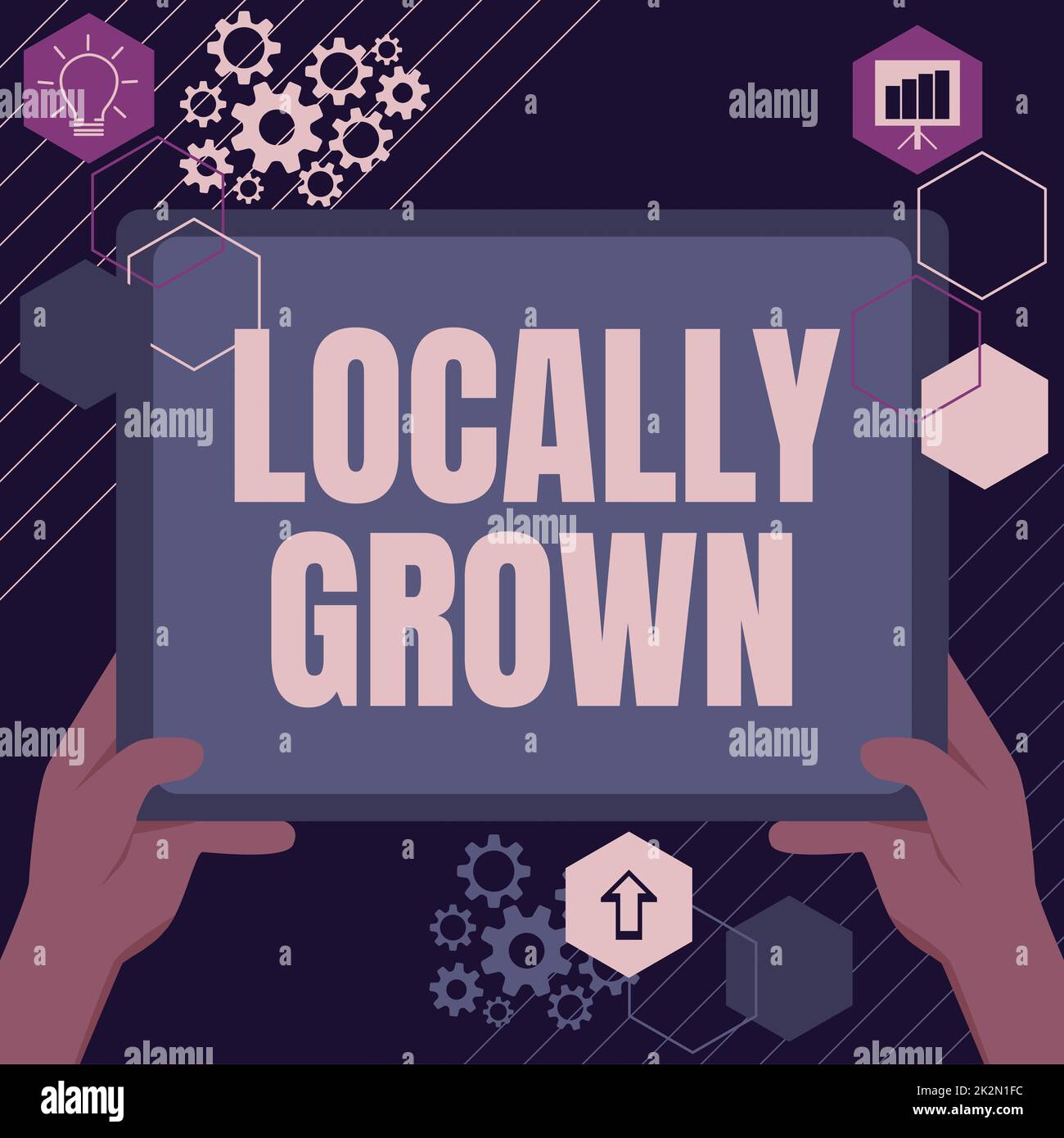 Writing displaying text Locally Grown. Business concept Produced ... Writing displaying text Locally Grown. Business concept Produced ...