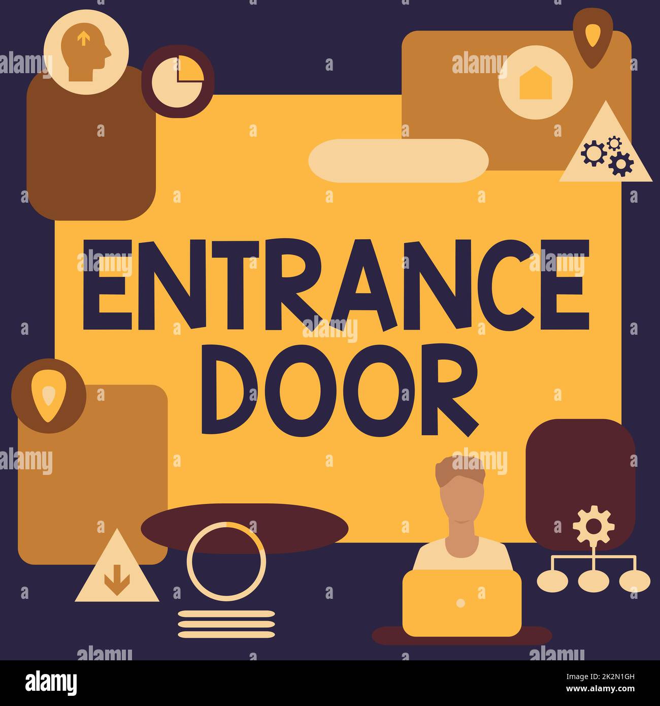 Inspiration showing sign Entrance Door. Conceptual photo Way in Doorway ...