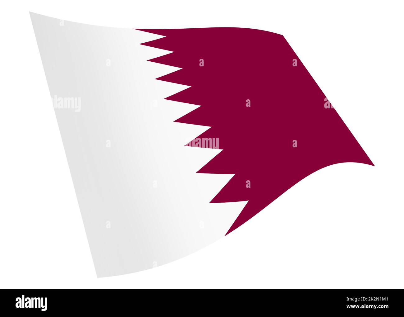 Qatar waving flag graphic isolated on white with clipping path 3d ...