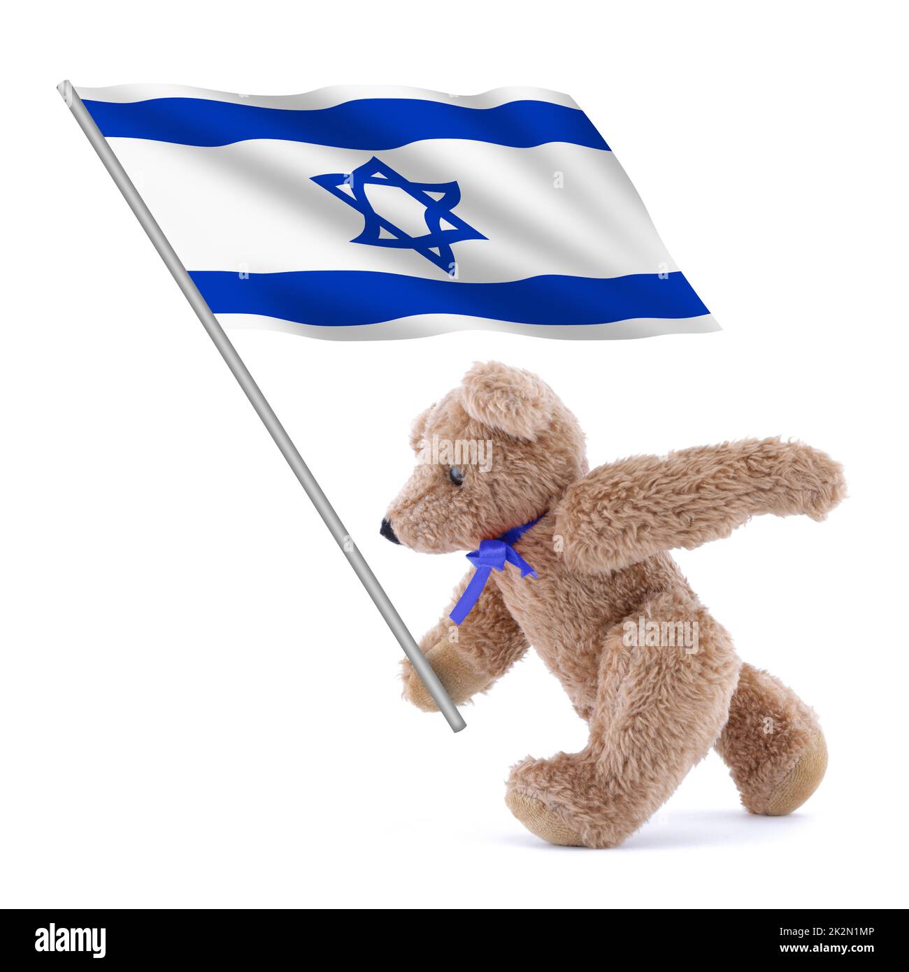 Israel flag being carried by a cute teddy bear Stock Photo - Alamy
