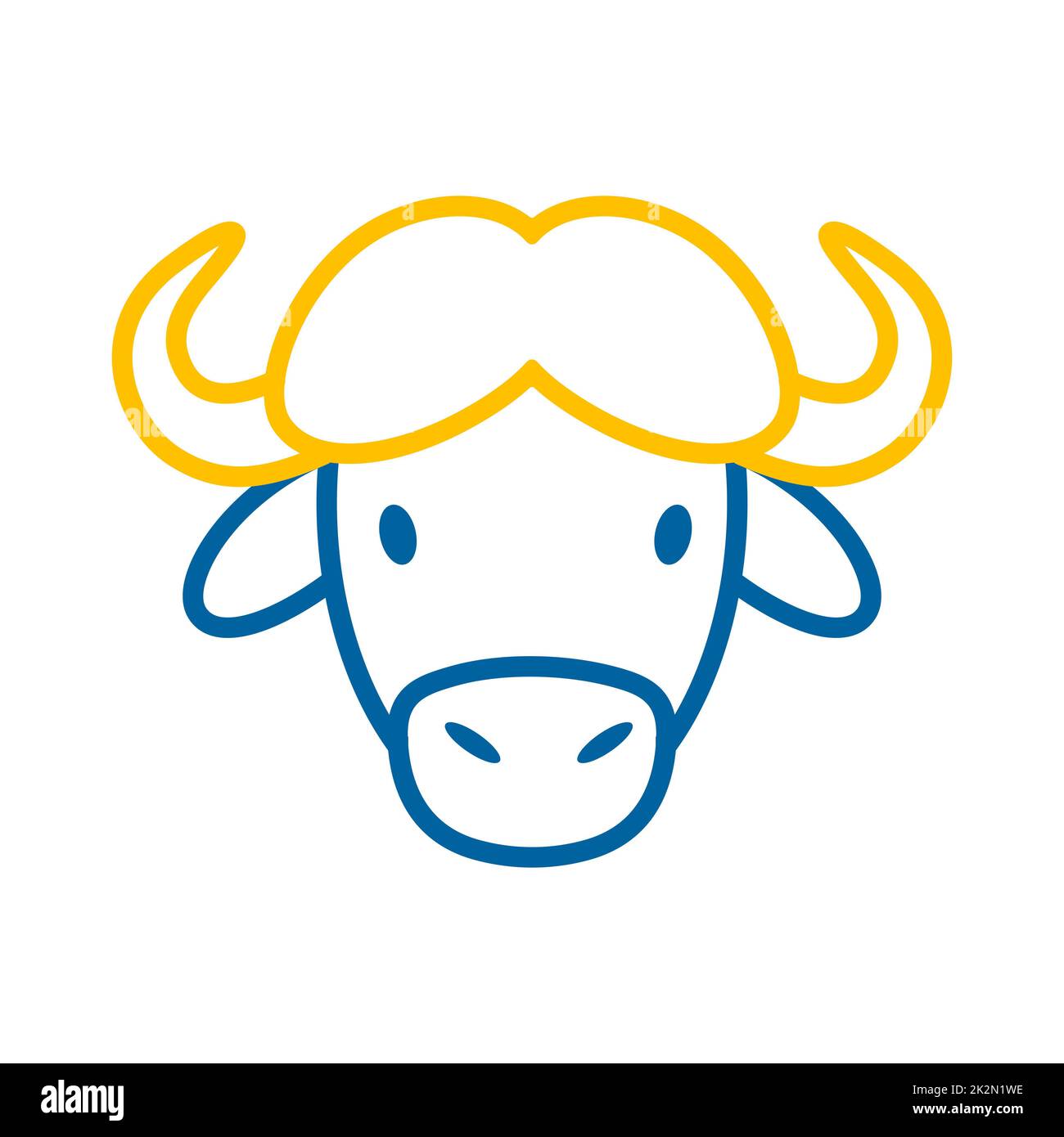 Buffalo bison ox icon. Animal head vector Stock Photo - Alamy