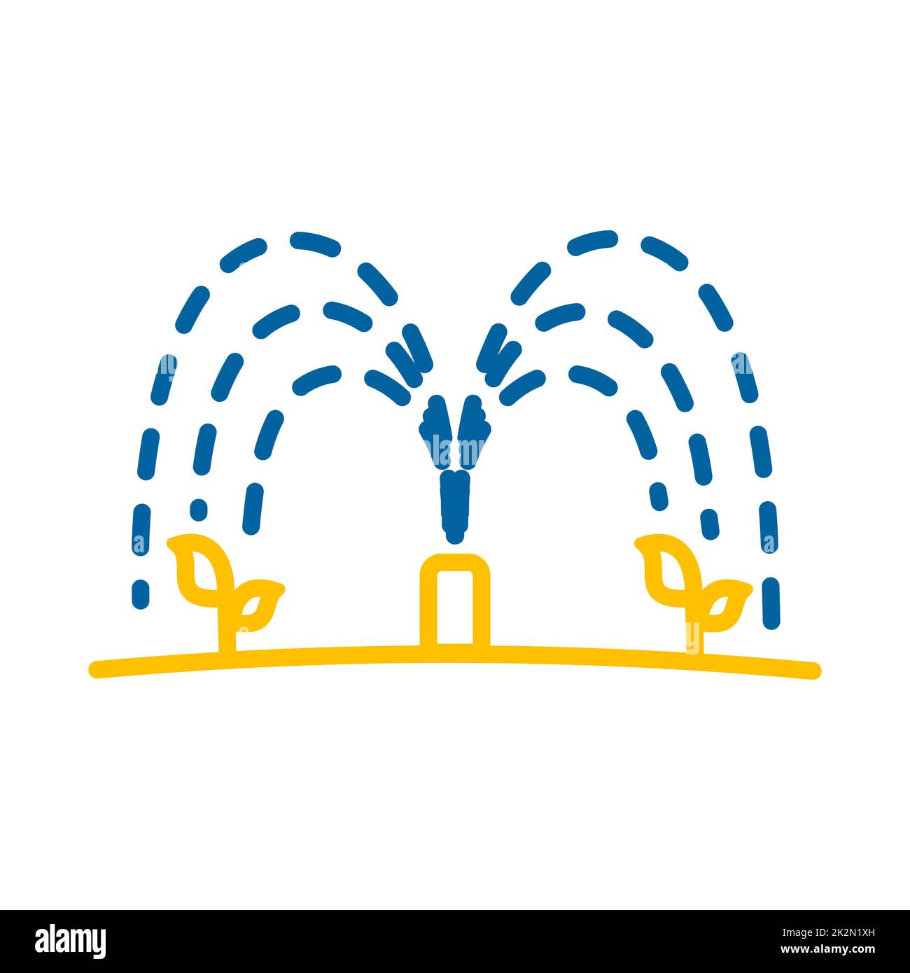 Automatic irrigation sprinkler vector icon Stock Photo - Alamy