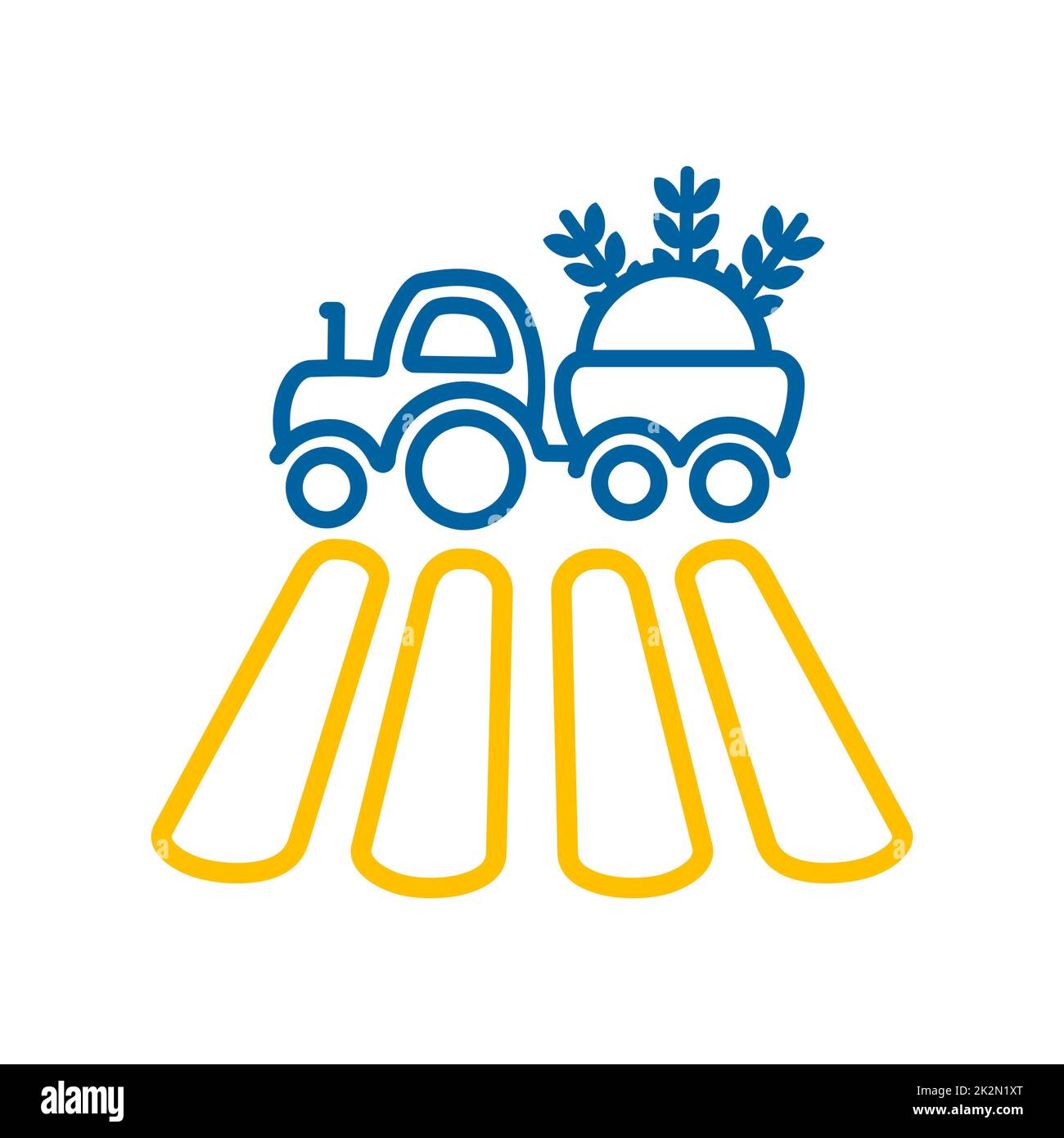 Vector flat icon tractor Cut Out Stock Images & Pictures - Alamy