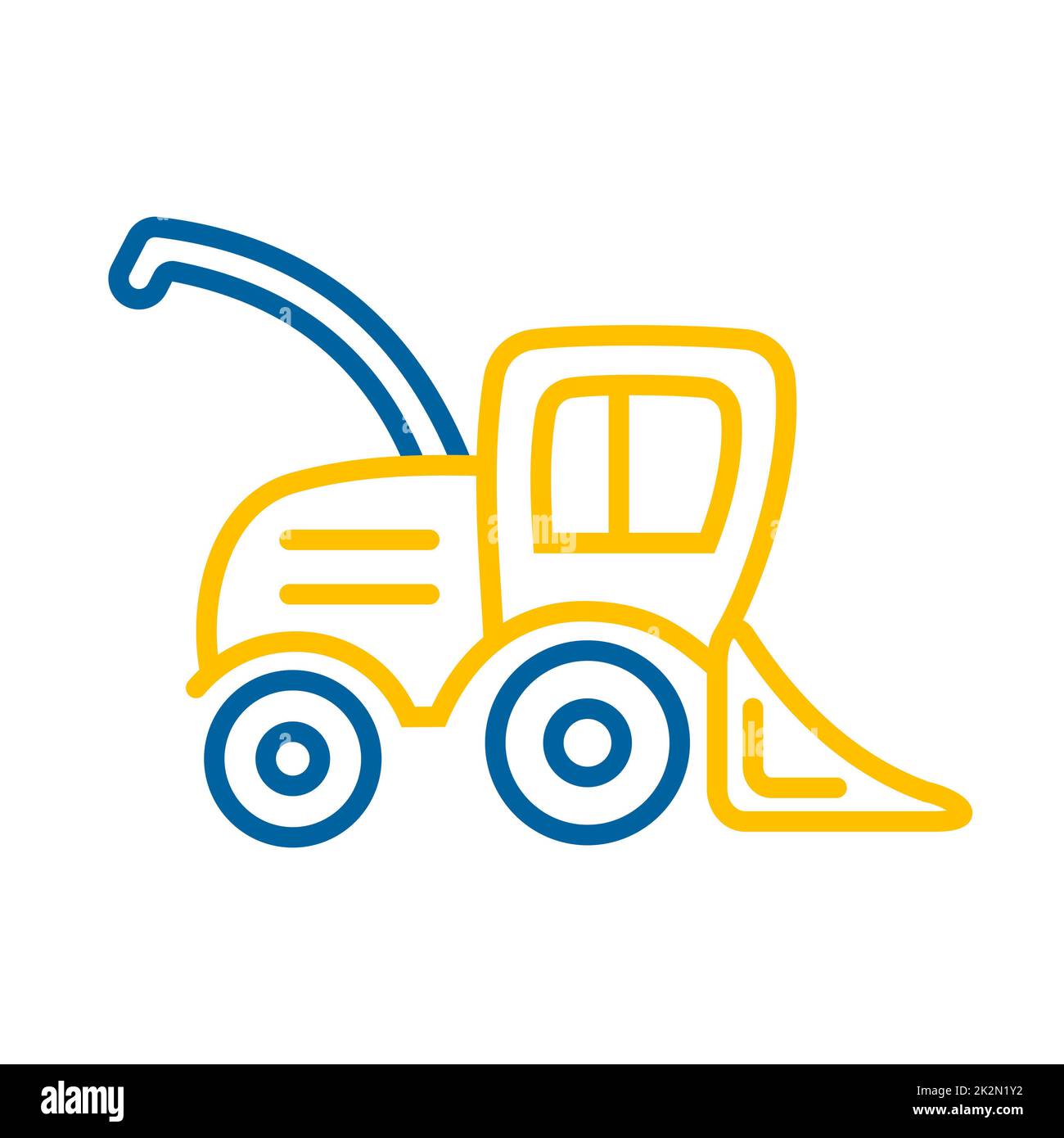 Combine harvester flat vector icon Stock Photo - Alamy