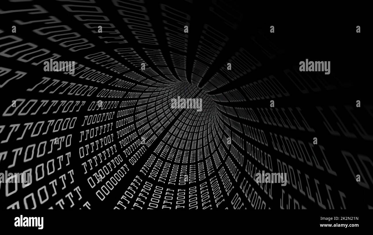 Driving Through Binary Data Tunnel Stock Photo - Alamy