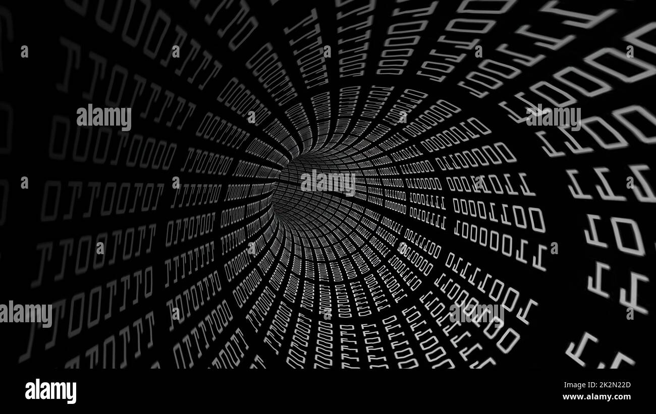 Driving Through Binary Data Tunnel Stock Photo - Alamy
