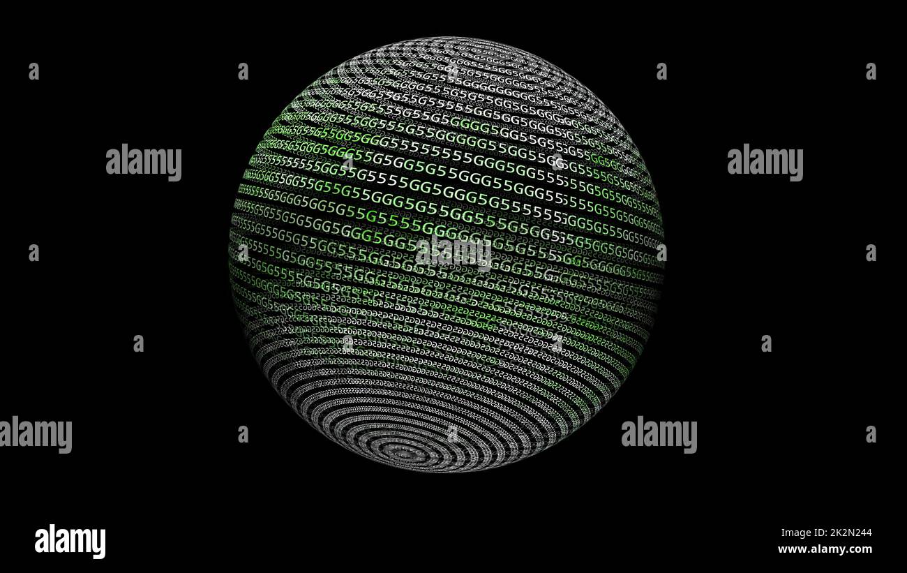 3D illustration 5G text on sphere concept Stock Photo - Alamy