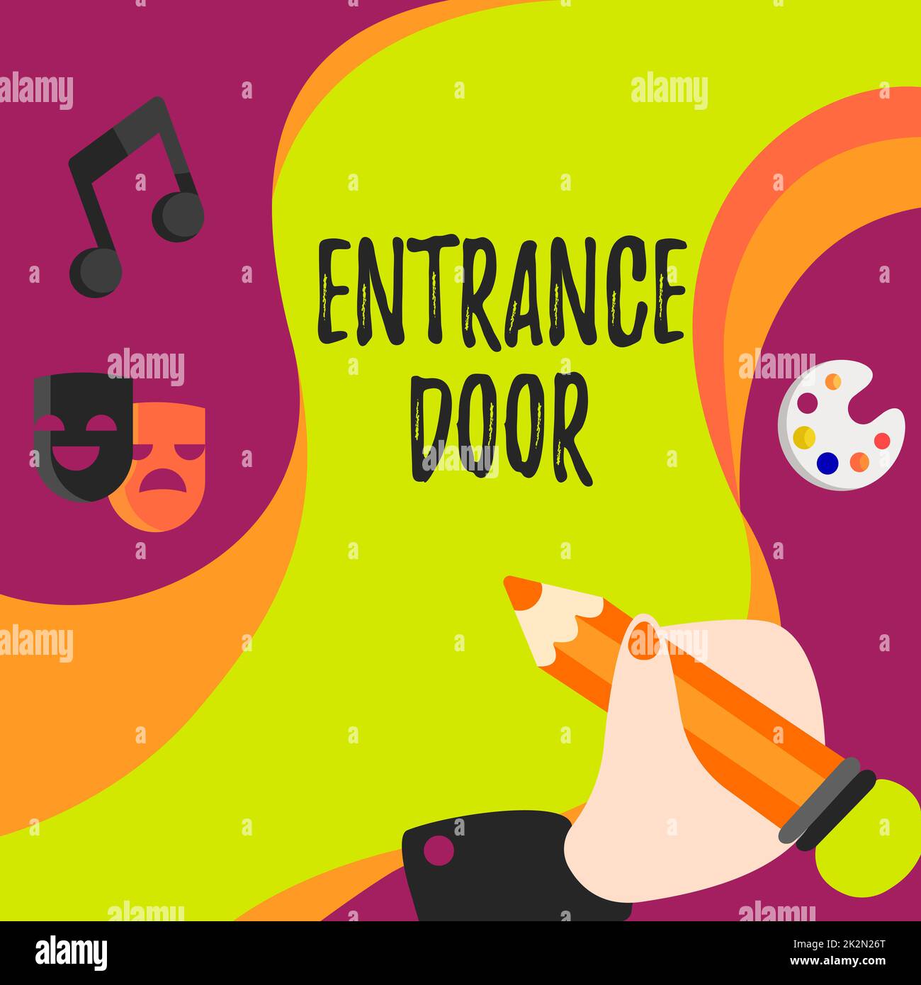 Sign displaying Entrance Door. Conceptual photo Way in Doorway Gate ...