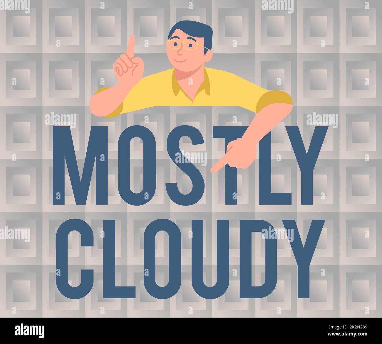 Sign displaying Mostly Cloudy. Conceptual photo Shadowy Vaporous Foggy ...