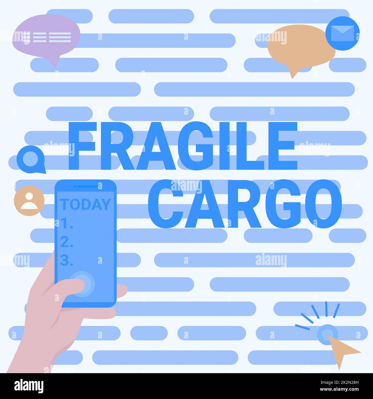 Text sign showing Fragile Cargo. Business approach Breakable Handle ...