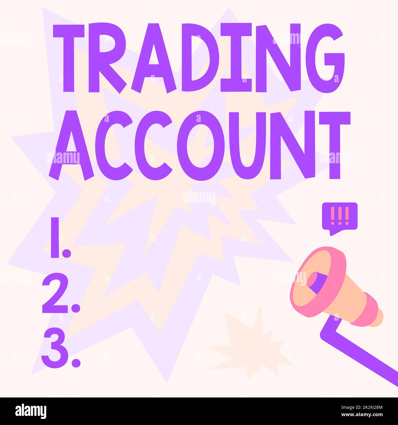 Conceptual caption Trading Account. Word Written on investment account ...