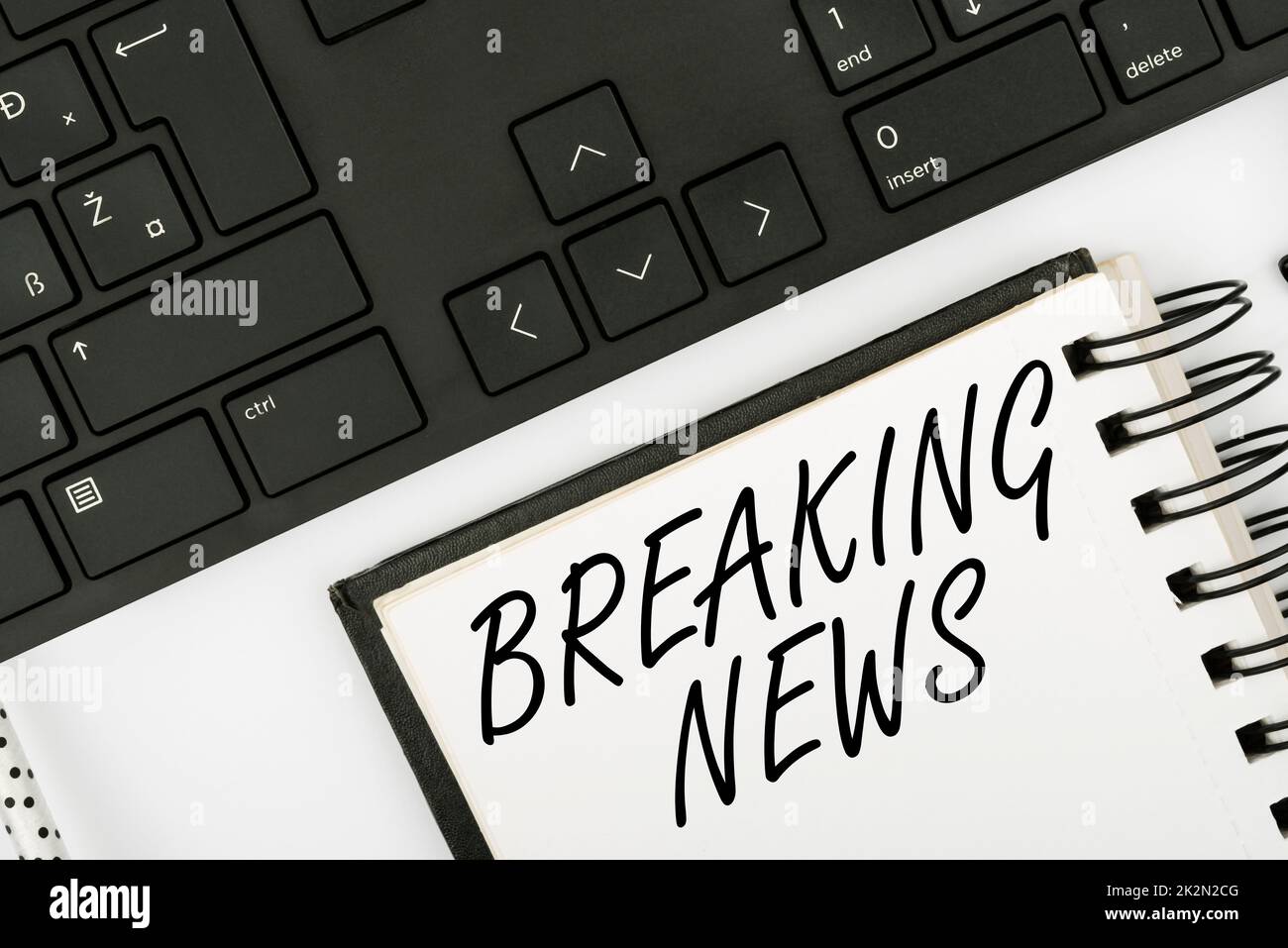 Sign displaying Breaking News. Business concept Special Report ...