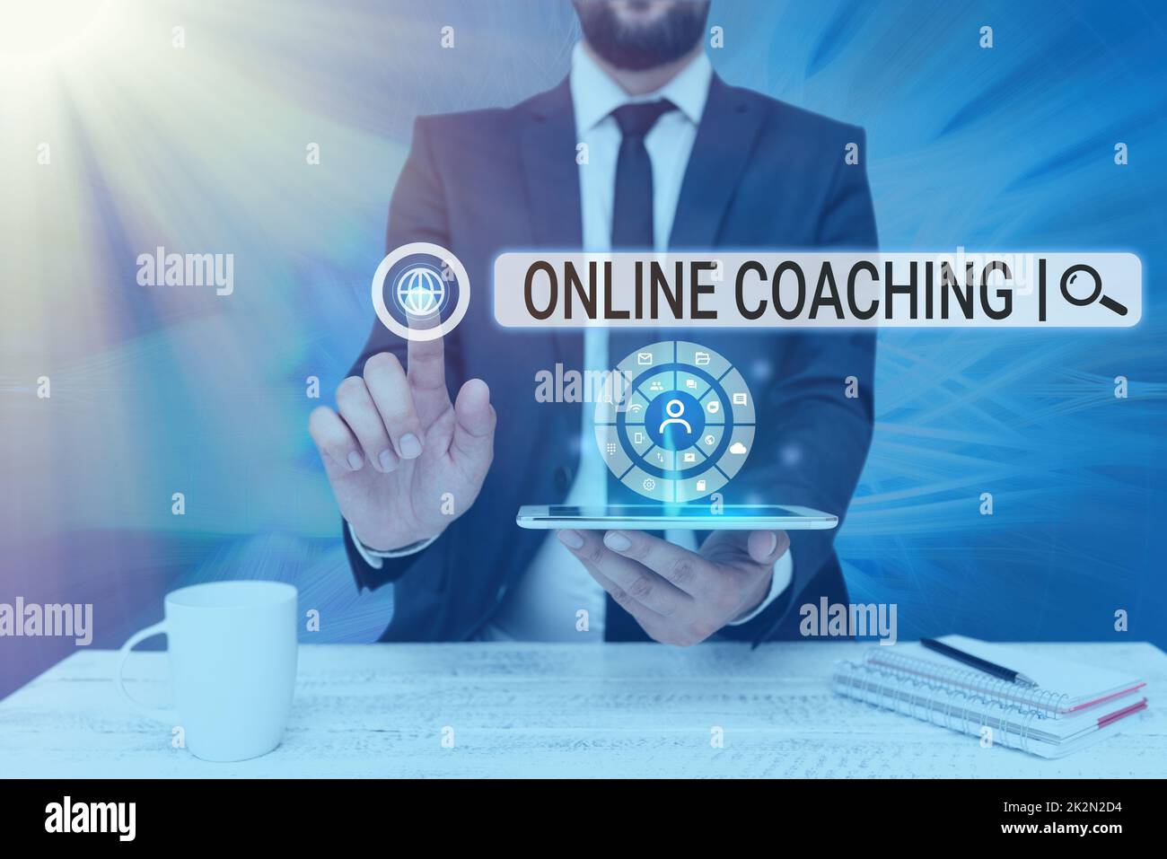 Hand writing sign Online Coaching. Conceptual photo Learning from ...