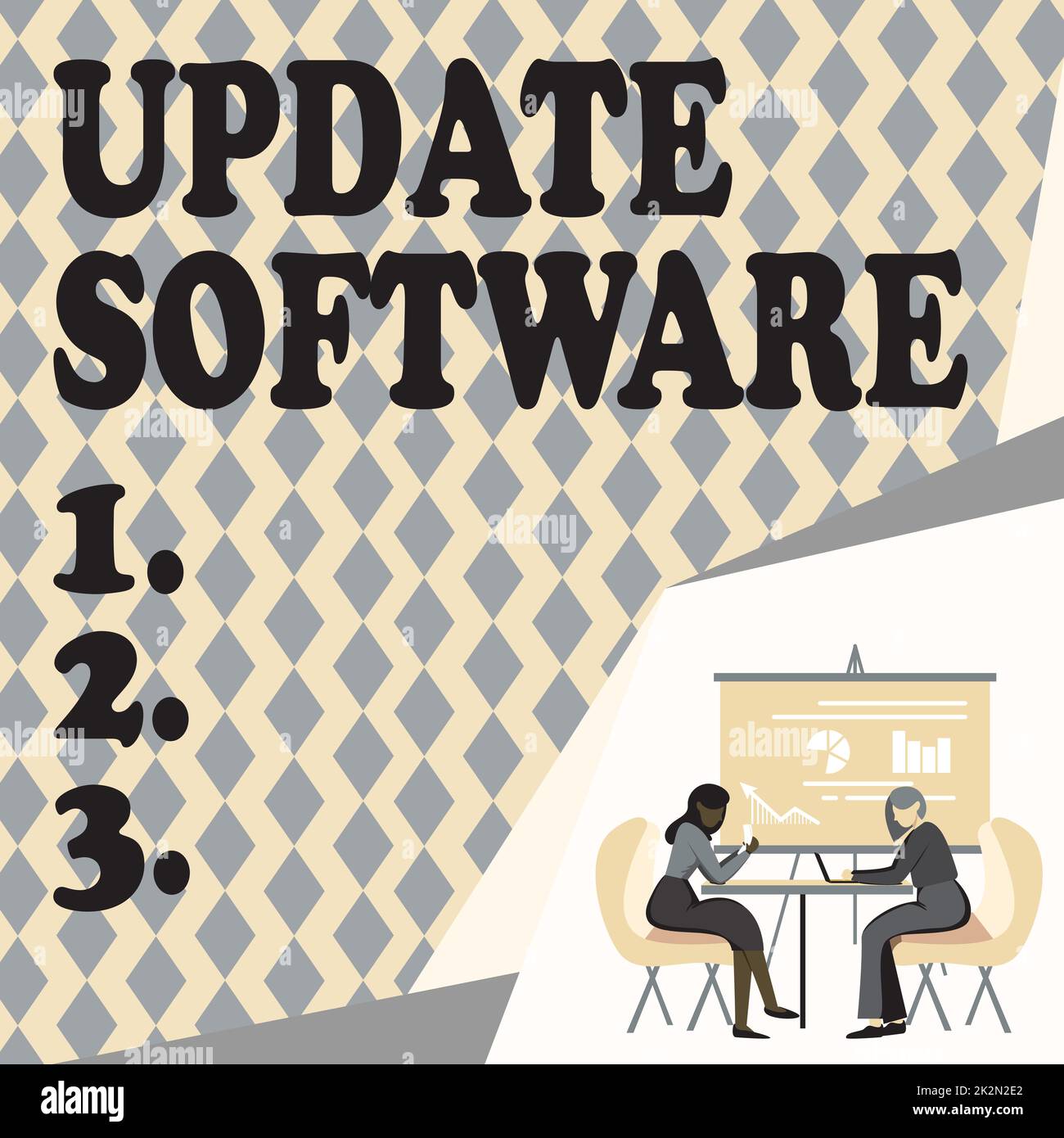 Sign displaying Update Software. Business concept replacing program with a newer version of same ...