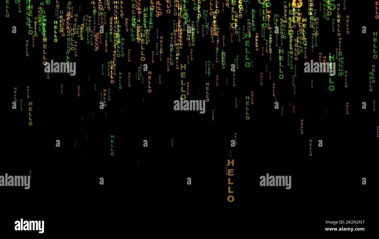 Hello text matrix style concept Stock Photo - Alamy