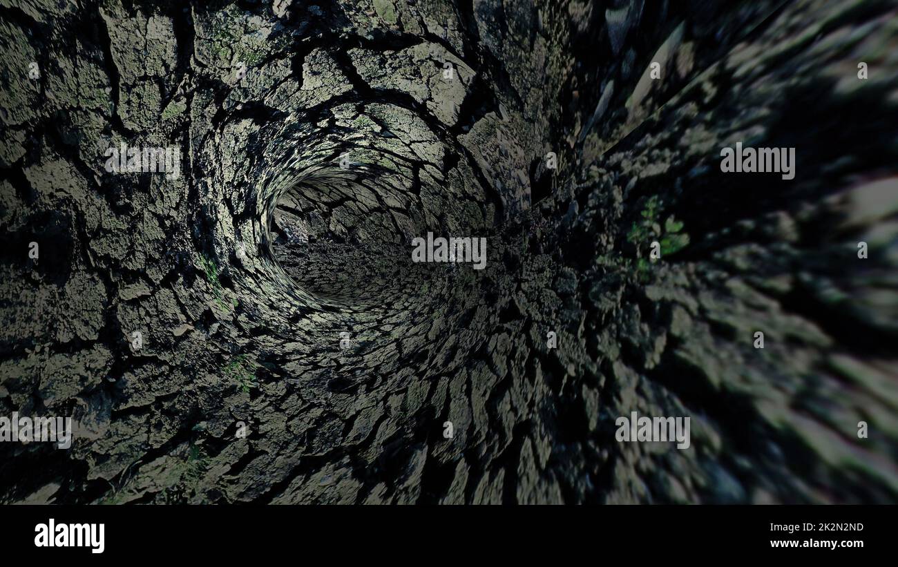 Falling Into A Deep Hole with cracks Stock Photo - Alamy