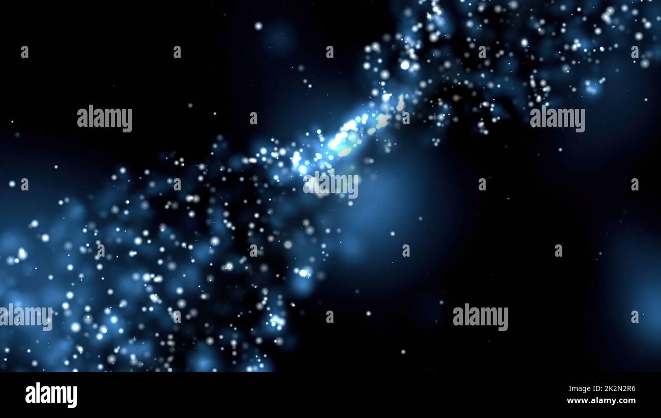 Blue Light Stripe And Particles Stock Photo - Alamy