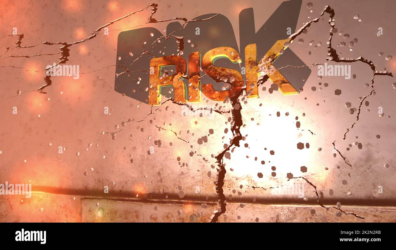 Risk text on the wall Stock Photo - Alamy