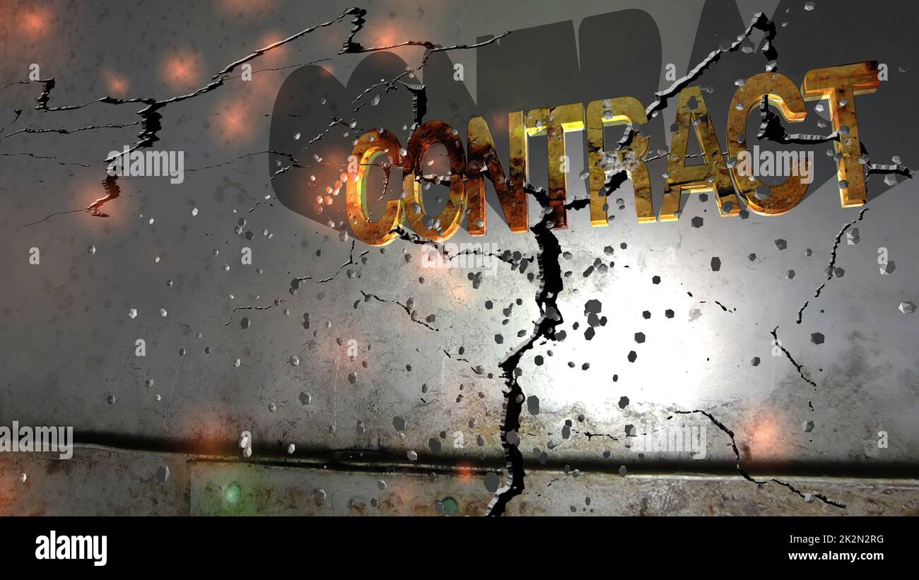 Grunge contract text on the wall 3d illustration Stock Photo - Alamy