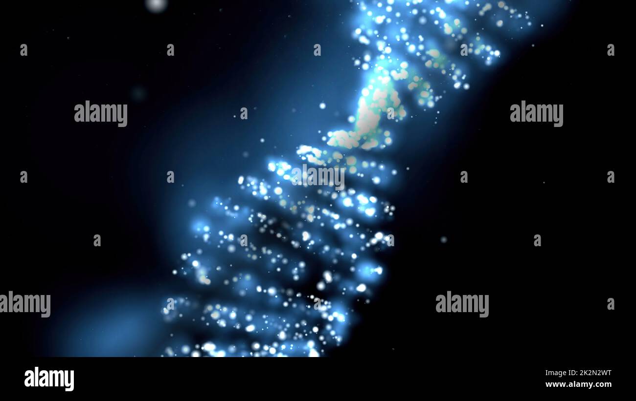 Dna Helix Rotating Molecules On Blue Background Stock Photo - Alamy