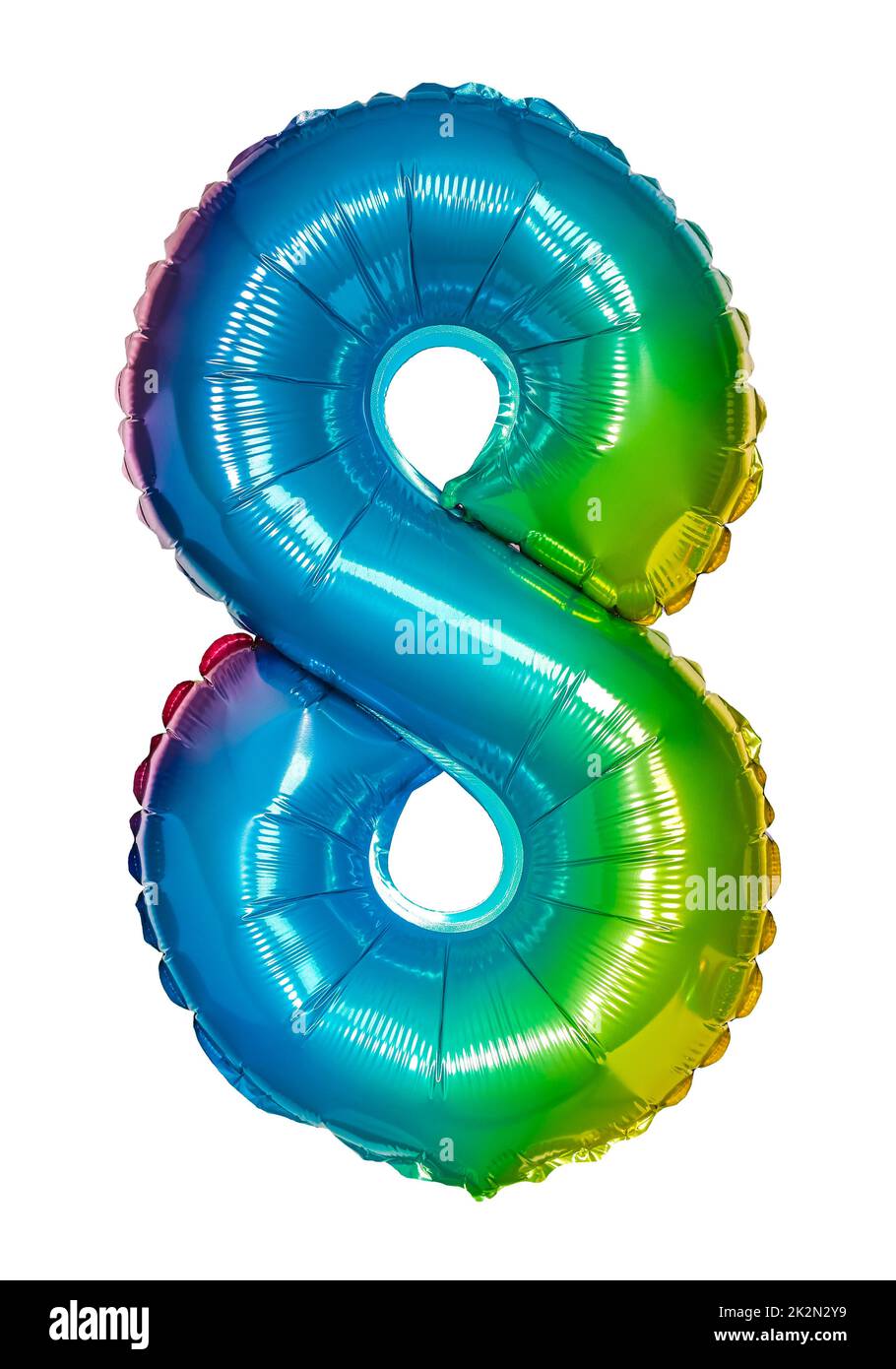number eight iridescent balloon on white Stock Photo - Alamy