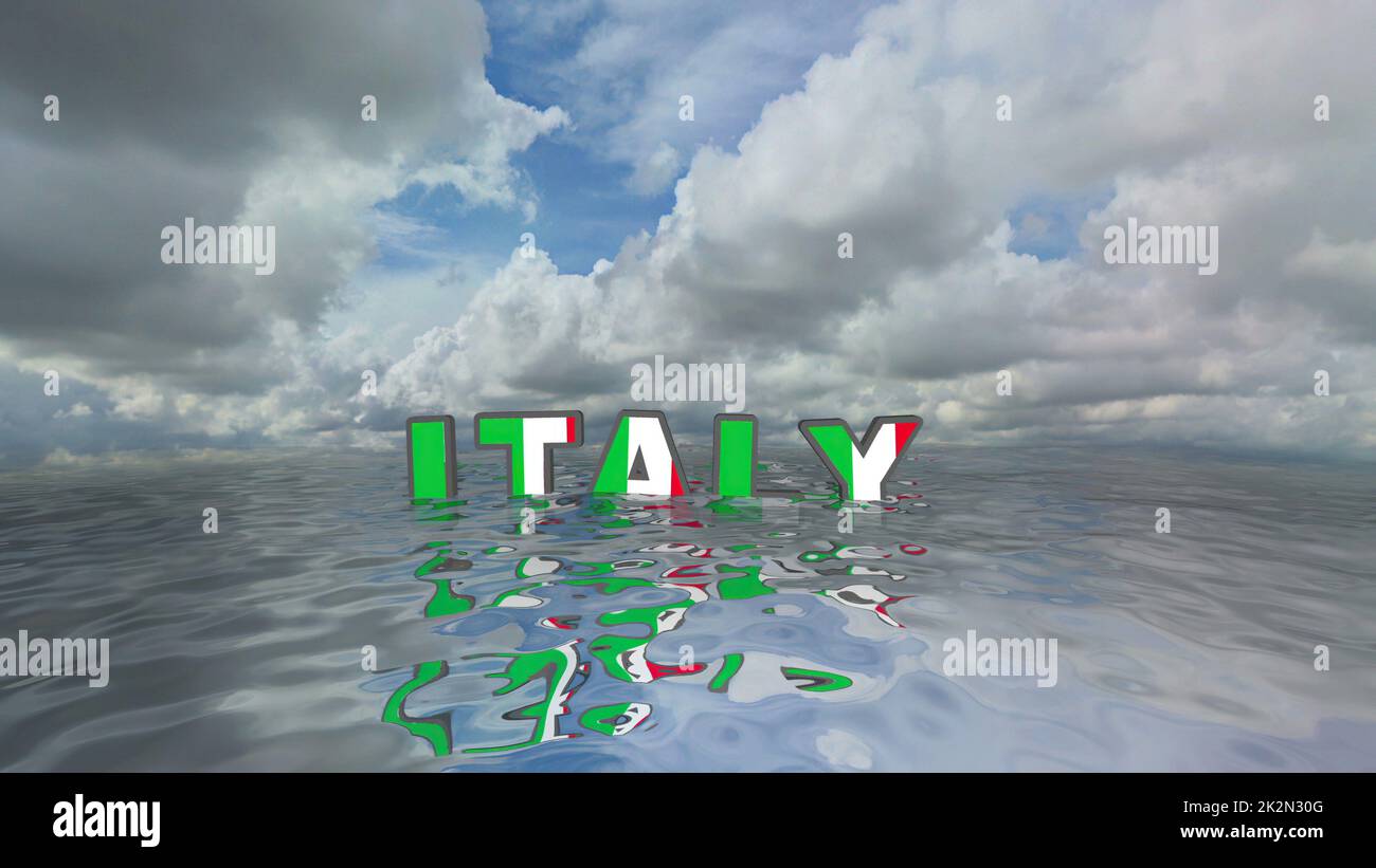 Italy 3d text floating on hi-res stock photography and images - Alamy