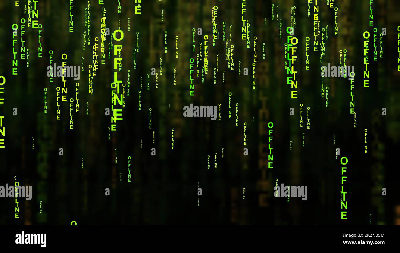 Offline text matrix style concept Stock Photo - Alamy