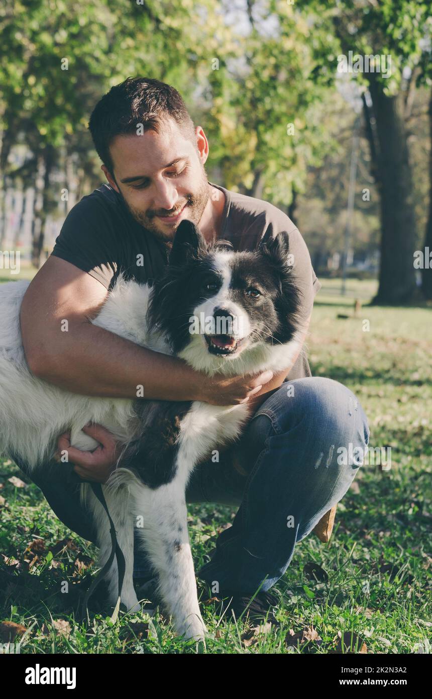 Man and his dog Stock Photo - Alamy