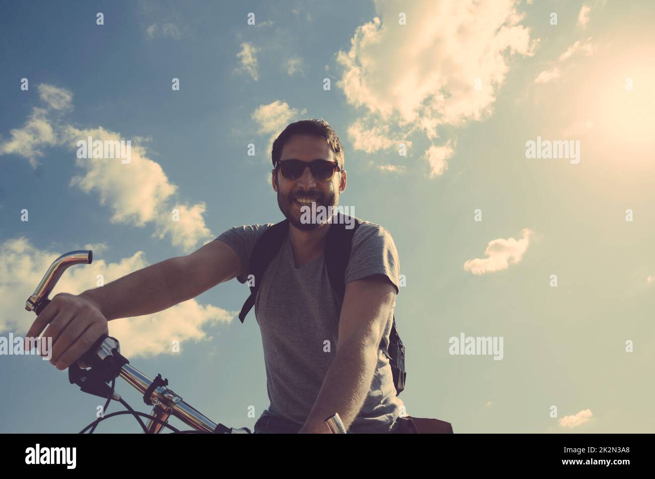 Man riding mountain bicycle hi-res stock photography and images - Alamy