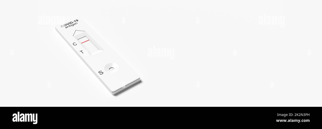 Negative test result by using rapid test device for COVID-19. 3d ...