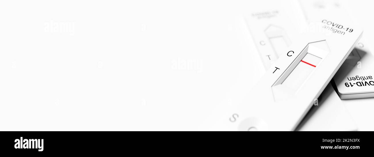 Negative test result by using rapid test device for COVID-19. 3d ...